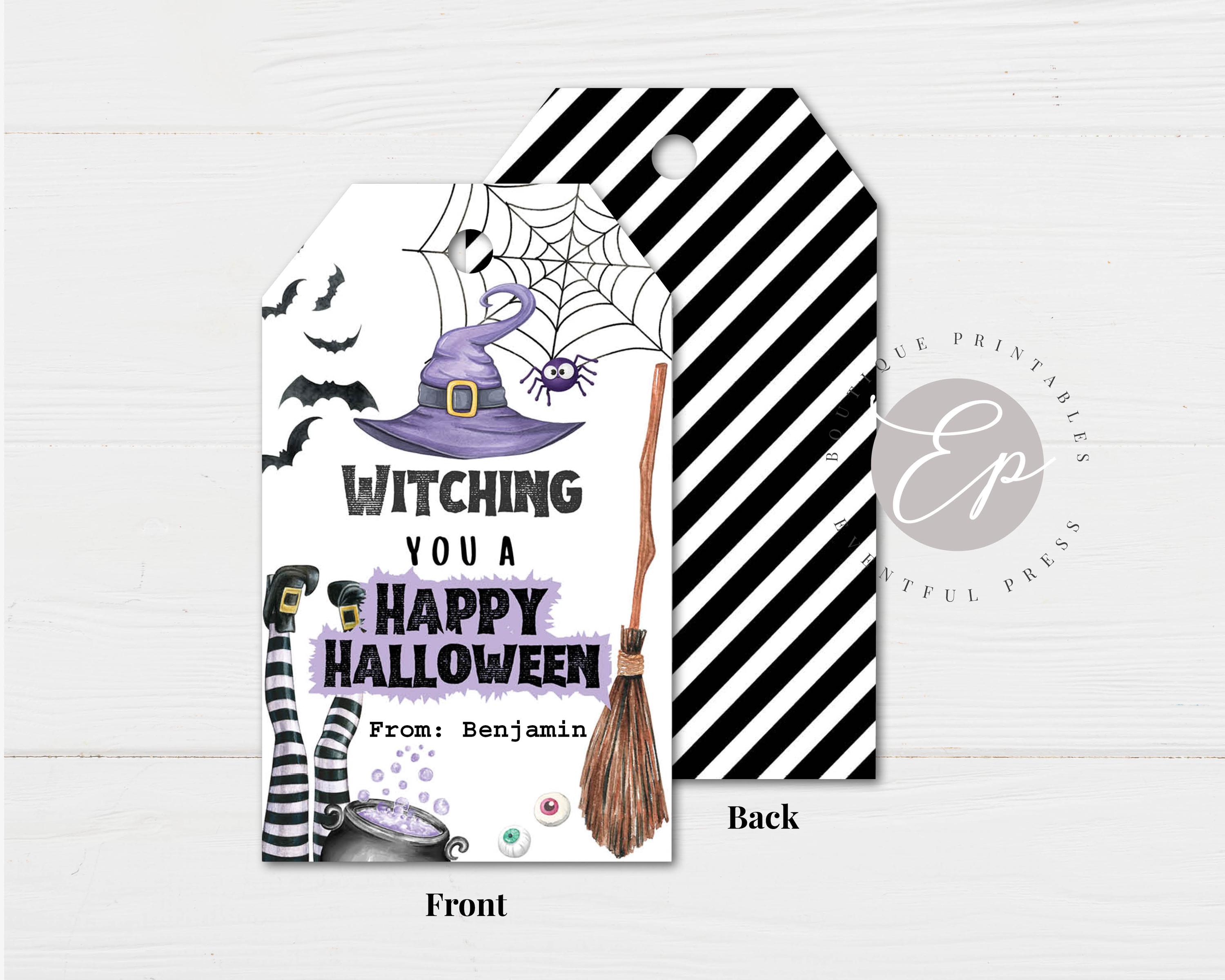 Halloween Witch Printable Gift Tag Witching You a Happy Halloween ...