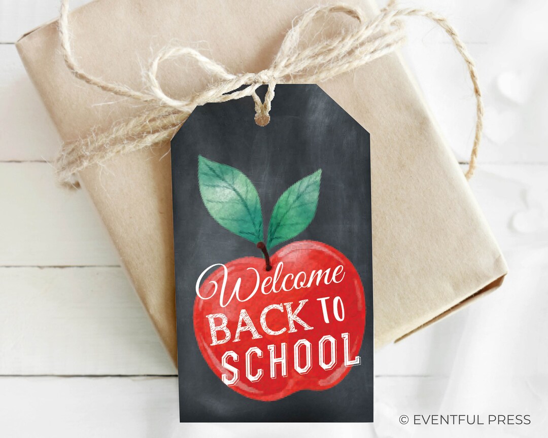 Welcome Back to School Chalkboard Printable Gift Tags, Apple for the ...