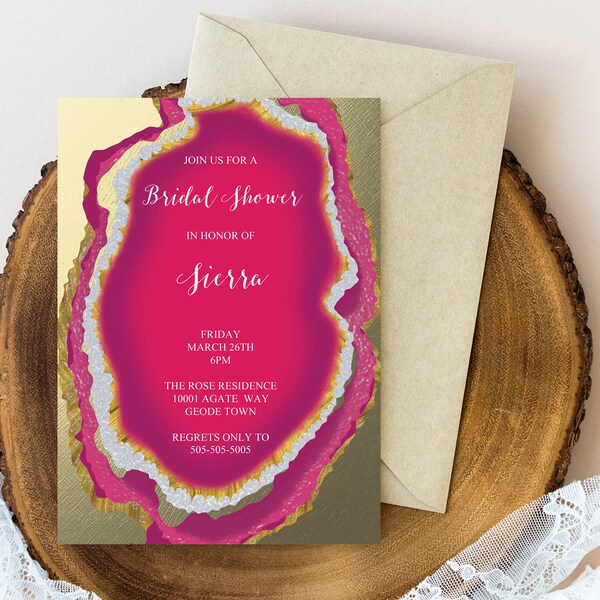 Geode Invitation - Etsy