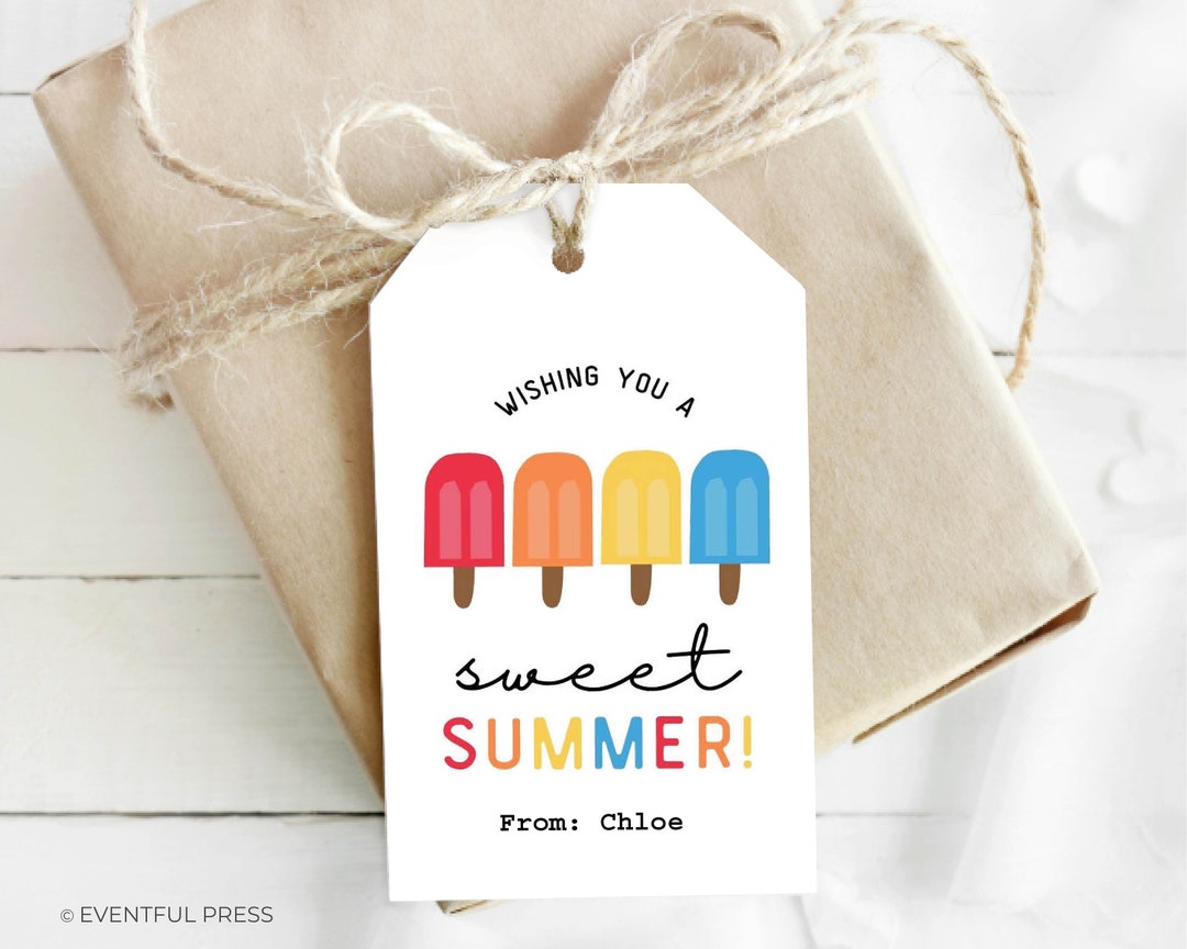 Rainbow Popsicle Tags Last Day of School Classroom End of School Year ...