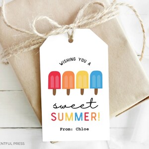 Rainbow Popsicle Tags Last Day of School Classroom End of School Year ...