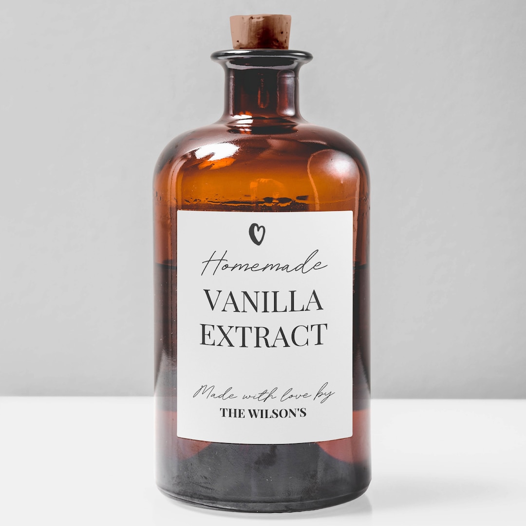 Printable Vanilla Extract Labels: Custom Bottle Stickers (PDF) - Etsy