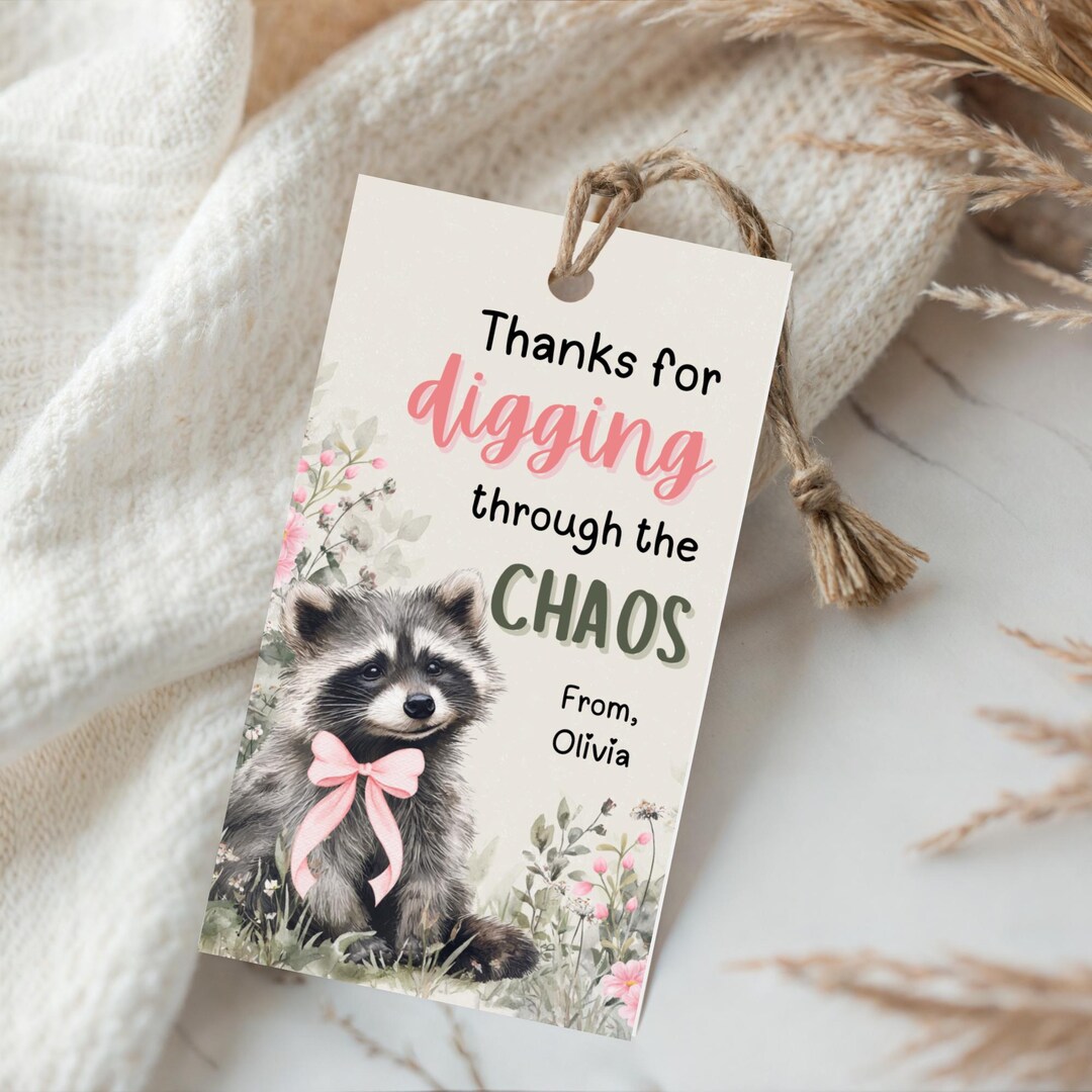 Funny Raccoon Printable Gift Tag, Teacher Appreciation Thank You Tag ...