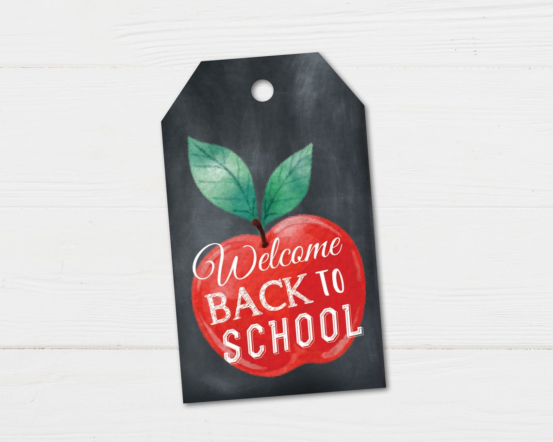 Welcome Back to School Chalkboard Printable Gift Tags - Etsy
