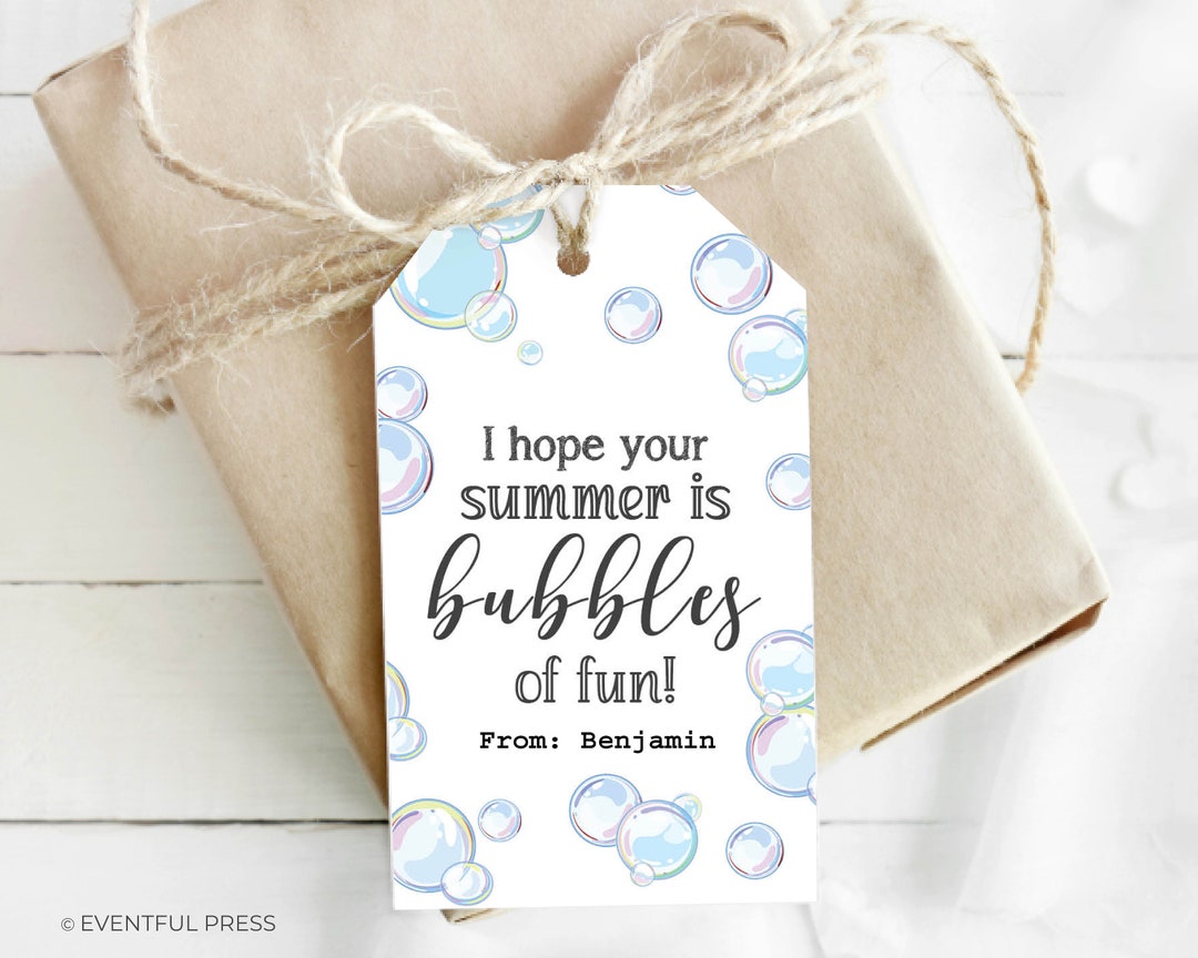 Blue Bubble Tags Kids Last Day of School Summer Vacation End of School ...