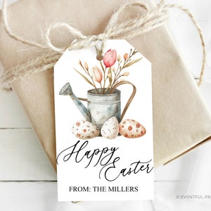 Happy Easter Gift Tags, Printale Treat Bag Tags, Kids Easter Basket Tag ...