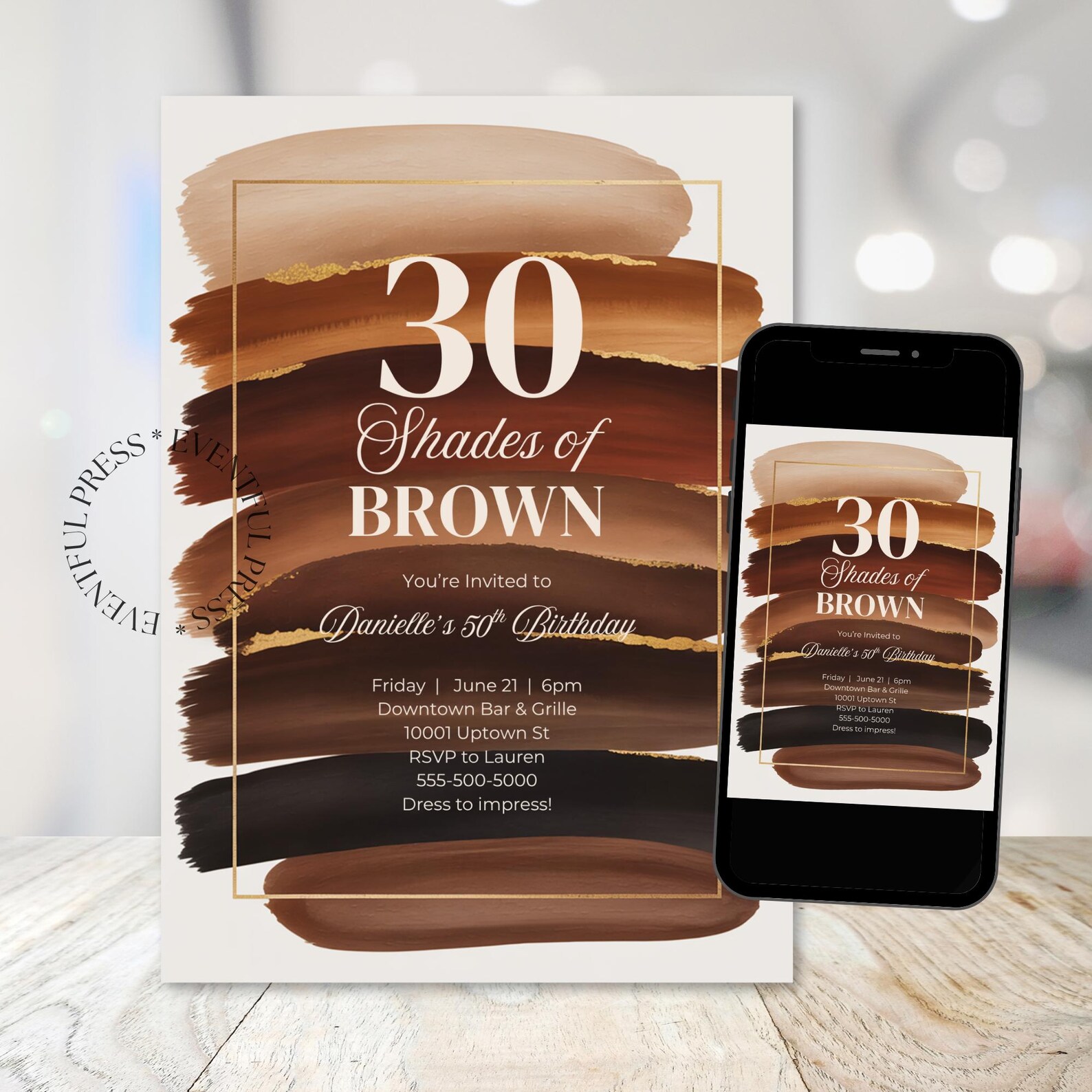 30 Shades of Brown Birthday Invitation, ANY AGE Shades of Melanin ...