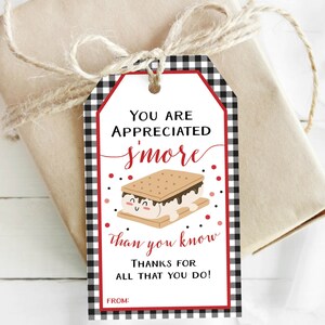 S'mores Appreciation Gift Tag: Teacher, Staff, Volunteer (instant ...