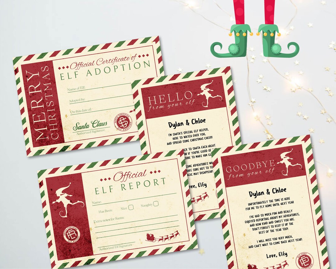 Elf Arrival Printable Bundle, Elf Adoption Certificate, Hello and ...