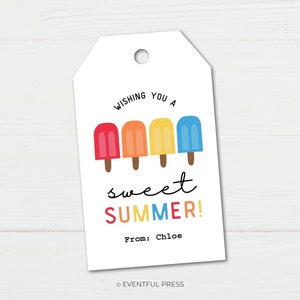Rainbow Popsicle Tags Last Day of School Classroom End of School Year ...