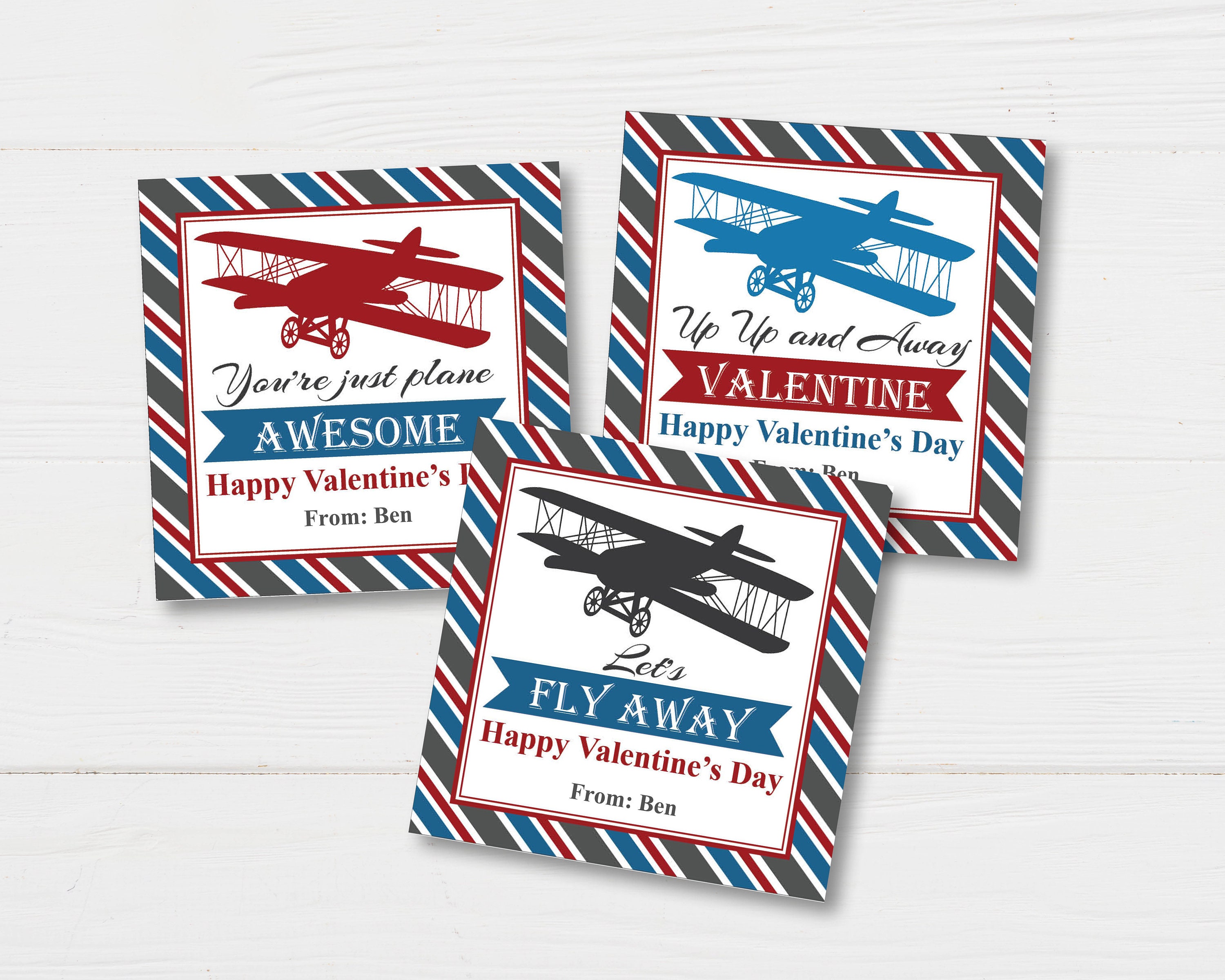 Vintage Airplane Valentines INSTANT DOWNLOAD Planes - Etsy