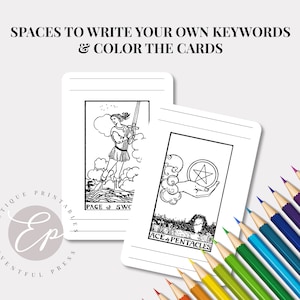 Color Your Own Tarot Deck Custom Keywords Tarot Coloring Cards Tarot ...