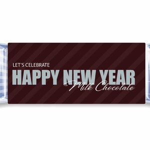 Happy New Year Chocolate Bar Wrapper Printable Party Gift, New Year's ...