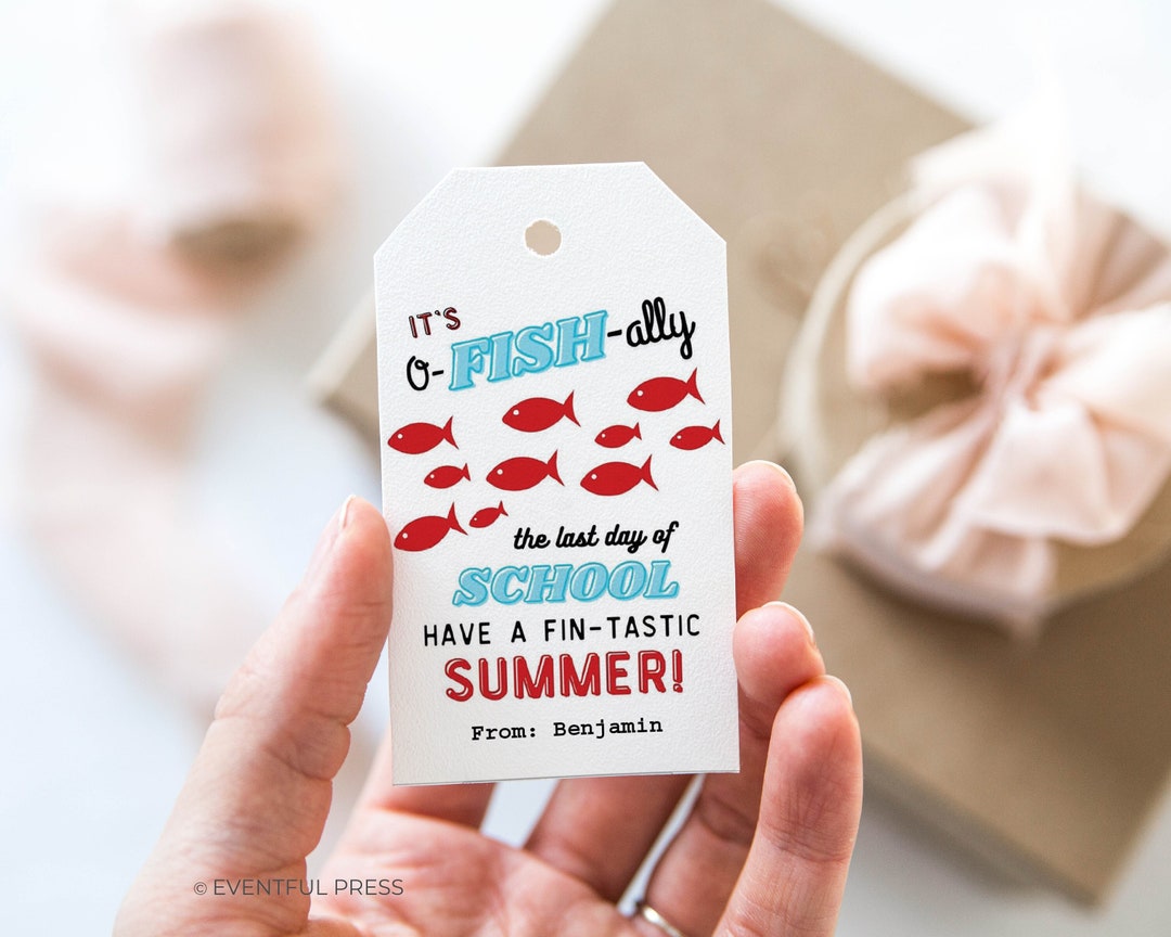 Last Day of School Fish Favor Tag: Printable Gift (PDF) - Etsy