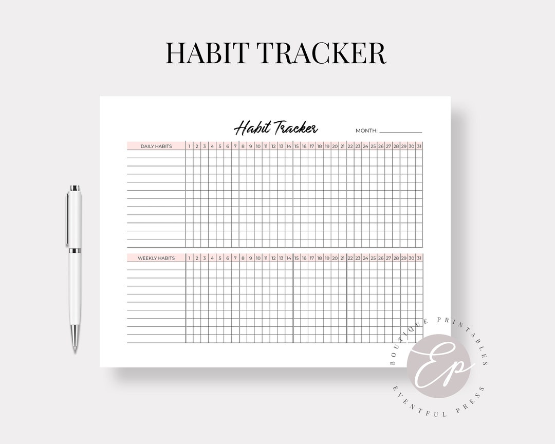 Habit Tracker Printable | Daily and Weekly, Personal Planner Habit ...
