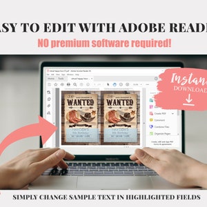 Cowboy Invitation Rodeo Wanted Poster Country Western - Etsy