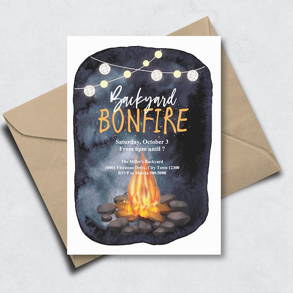 Bonfire Invitation - Etsy