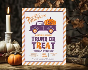 Editable Trunk or Treat Invitation, Halloween Invitation, Community ...