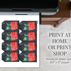 Welcome Back to School Chalkboard Printable Gift Tags, Apple for the ...