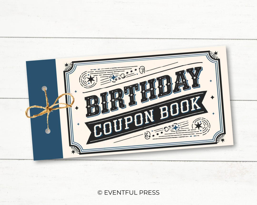 Personalized Birthday Coupon Book: Custom Vouchers Gift (PDF Pattern ...