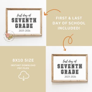 First & Last Day of School Sign 2025-2026: Photo Prop (digital Download ...