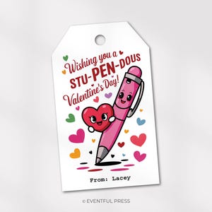 Stupendous Printable Pen Valentine's Day Gift Tag Pen Valentine Treat ...
