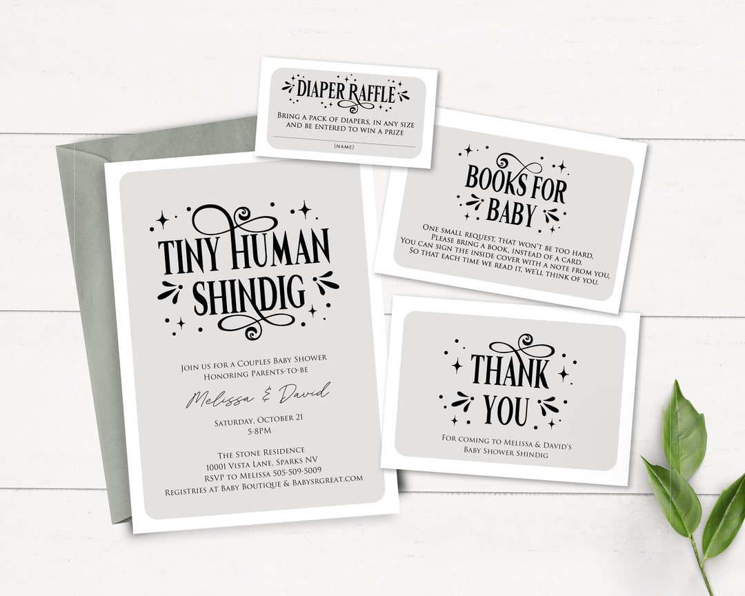 Tiny Human Shindig Baby Shower Invitation Set (digital Download) - Etsy