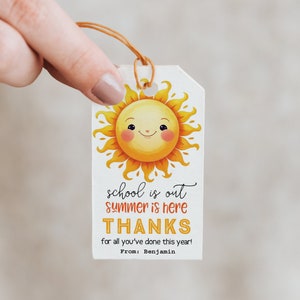 Summer Teacher Appreciation Gift Tag Template Sunshine Thank You Tag ...