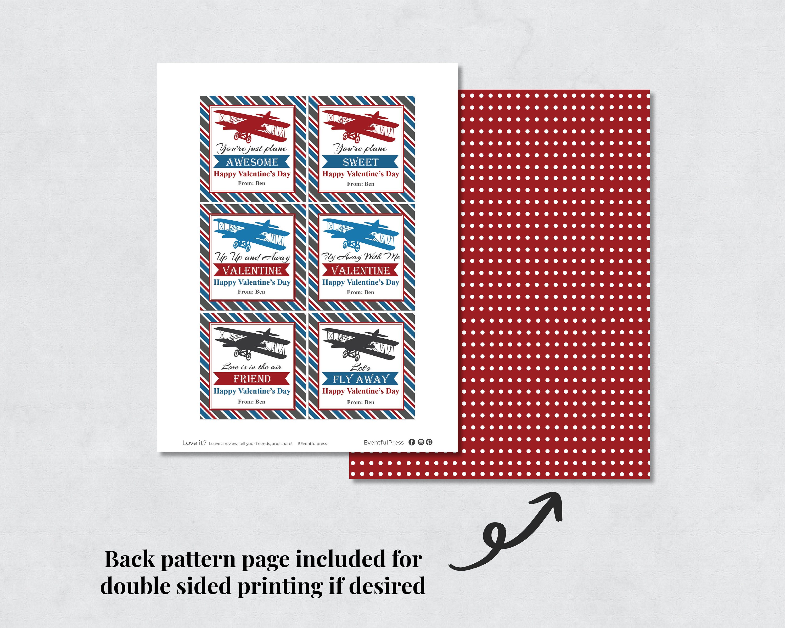 Vintage Airplane Valentines INSTANT DOWNLOAD Planes - Etsy