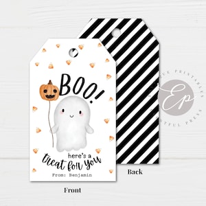 Boo Halloween Favor Tags Boo Here's a Treat for You Treat Bag Toppers ...