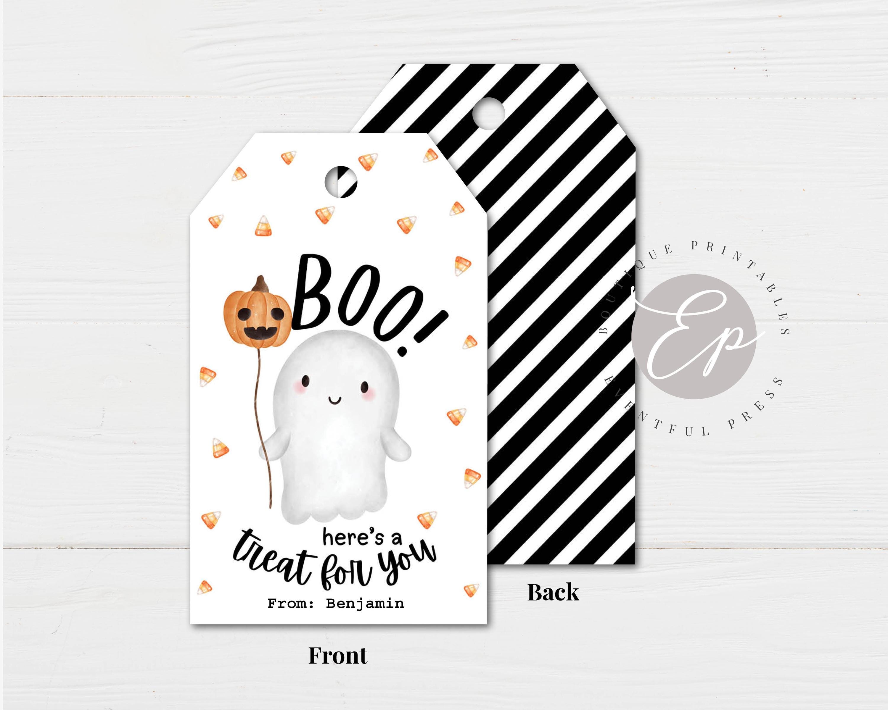 Boo Halloween Favor Tags Boo Here's a Treat for You Treat Bag Toppers ...