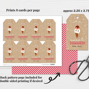 Kraft Ice Cream Cone Tags Last Day of School Classroom End of School ...