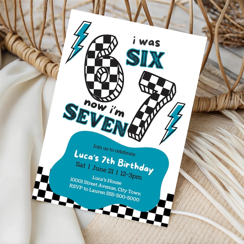 6 7 Birthday Invite - Etsy