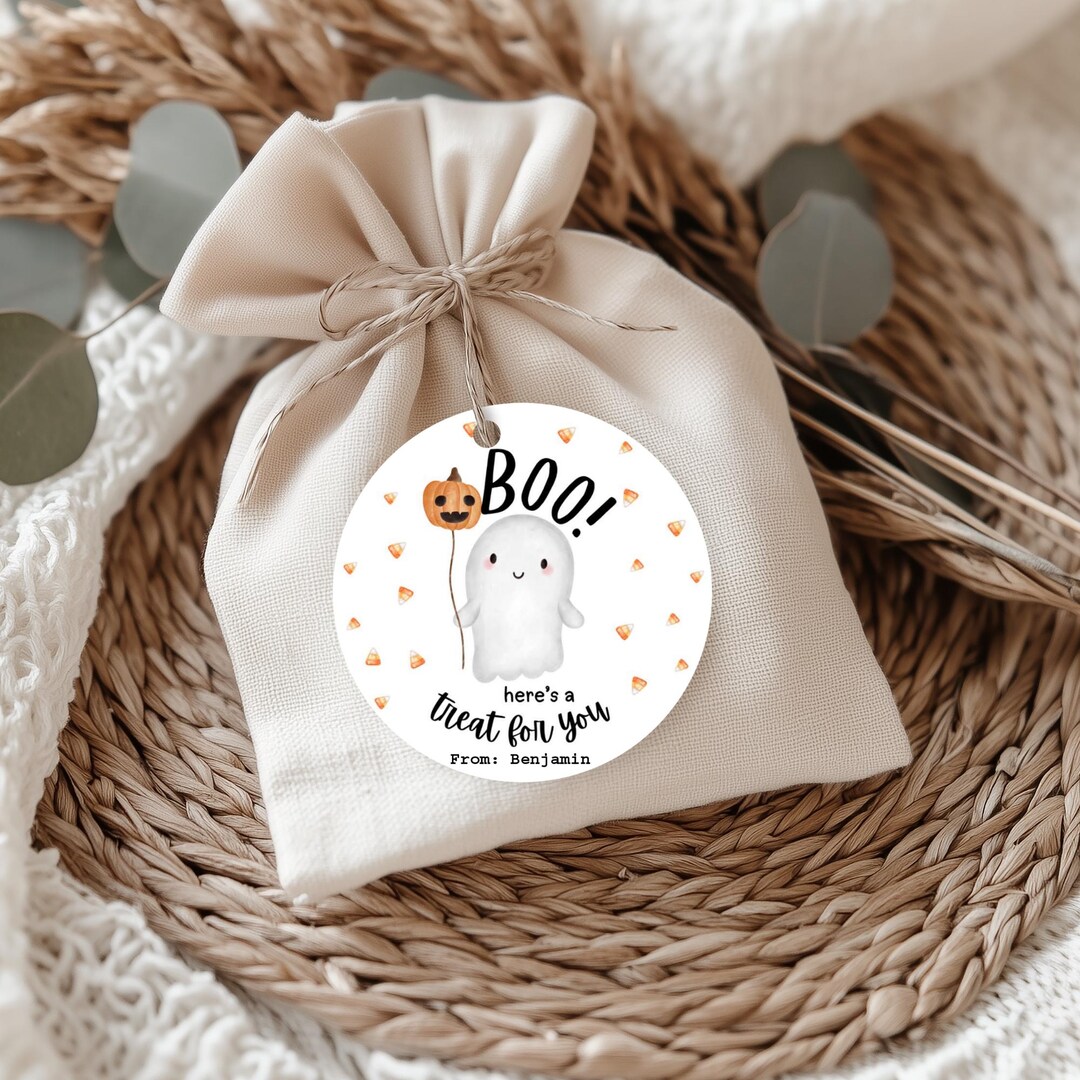 Boo Halloween Favor Tags Boo Here's a Treat for You Treat Bag Toppers ...