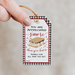 S'mores Appreciation Gift Tag: Teacher, Staff, Volunteer (instant ...