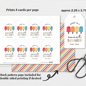 Rainbow Popsicle Tags Last Day of School Classroom End of School Year ...