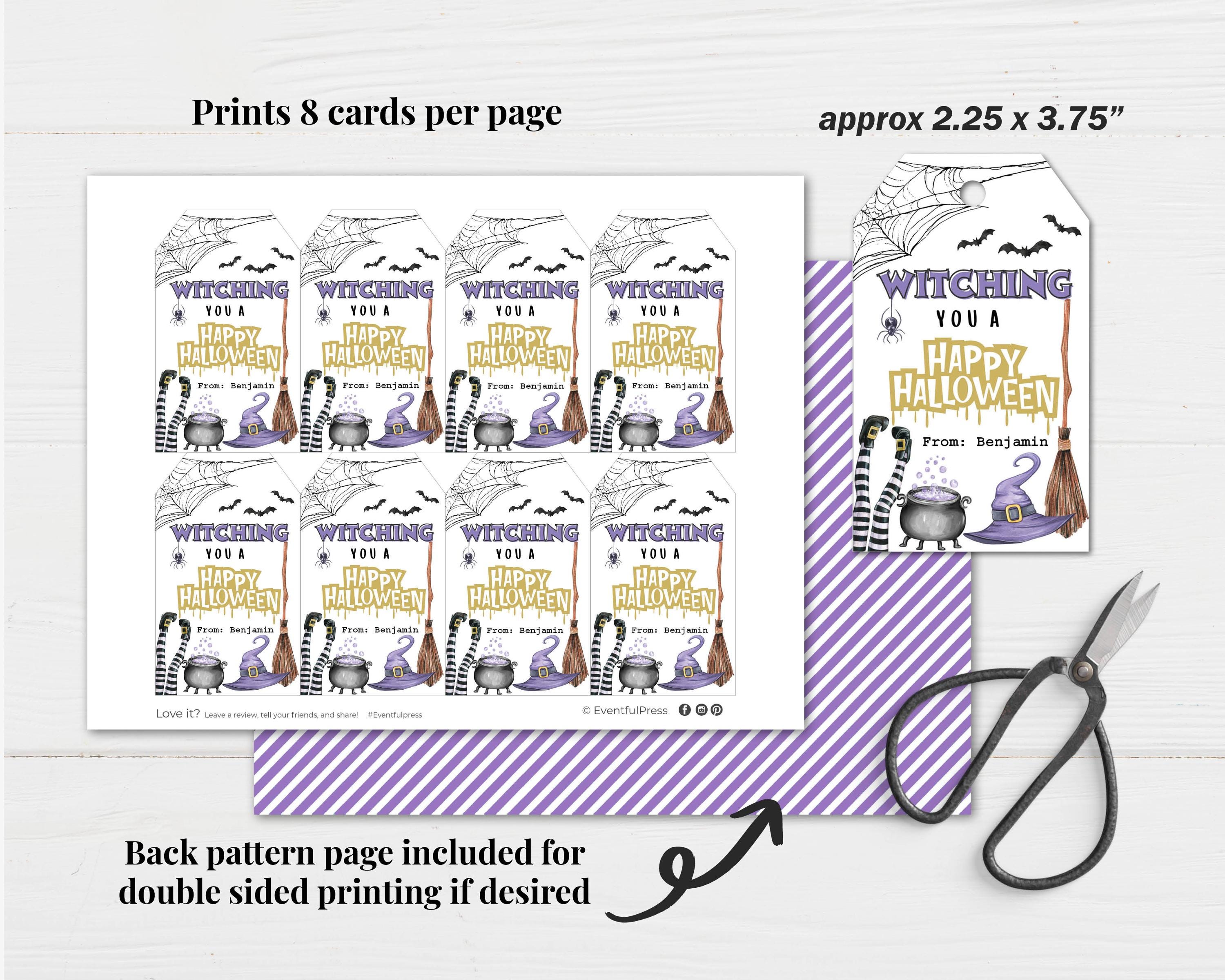 Halloween Witch Printable Gift Tag Witching You a Happy Halloween ...