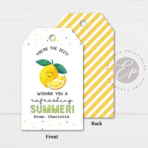 Lemon Last Day of School Favor Tags Gift Tag Student Teacher ...