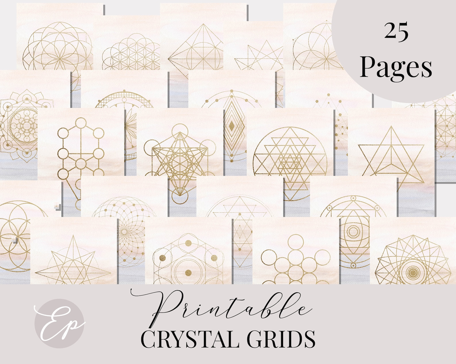 25 Printable Crystal Grid Templates Sacred Geometry - Etsy
