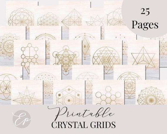 25 Printable Crystal Grid Templates Sacred Geometry | Etsy UK