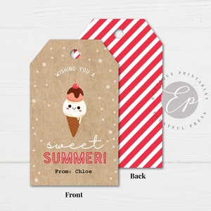 Kraft Ice Cream Cone Tags Last Day of School Classroom End of School ...