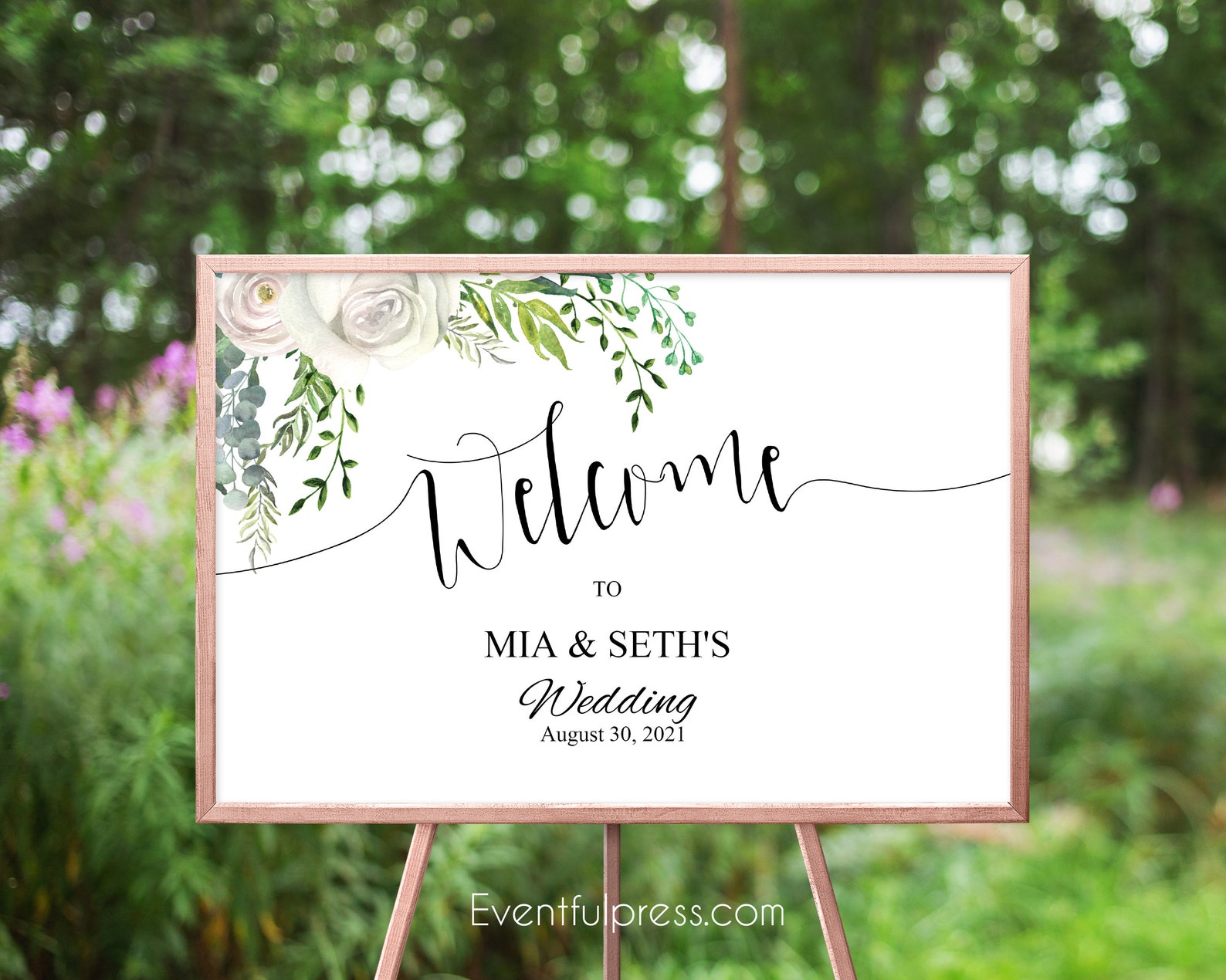 Printable Welcome to Our Wedding Poster White Floral - Etsy
