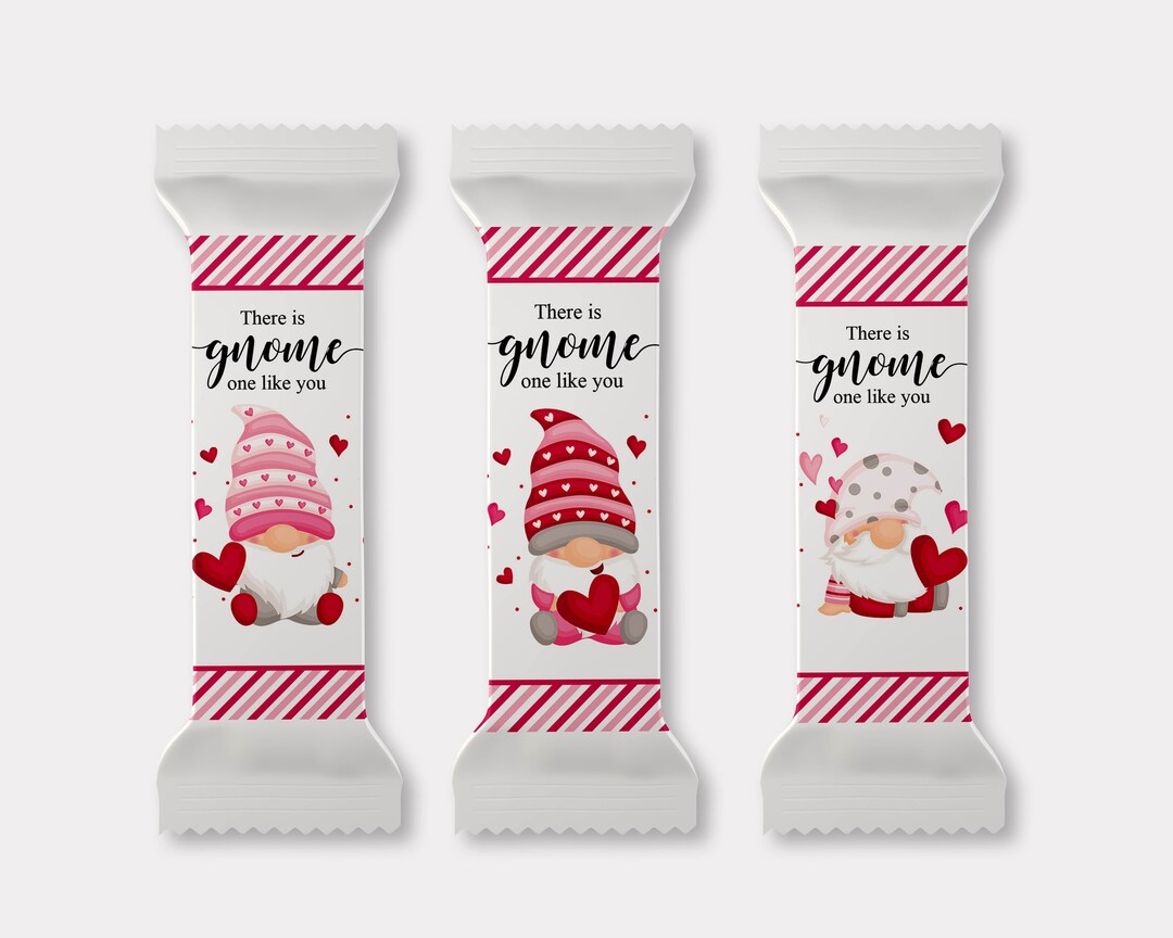 Gnome Printable Valentine's, Granola or Candy Wrappers, There's Gnome ...