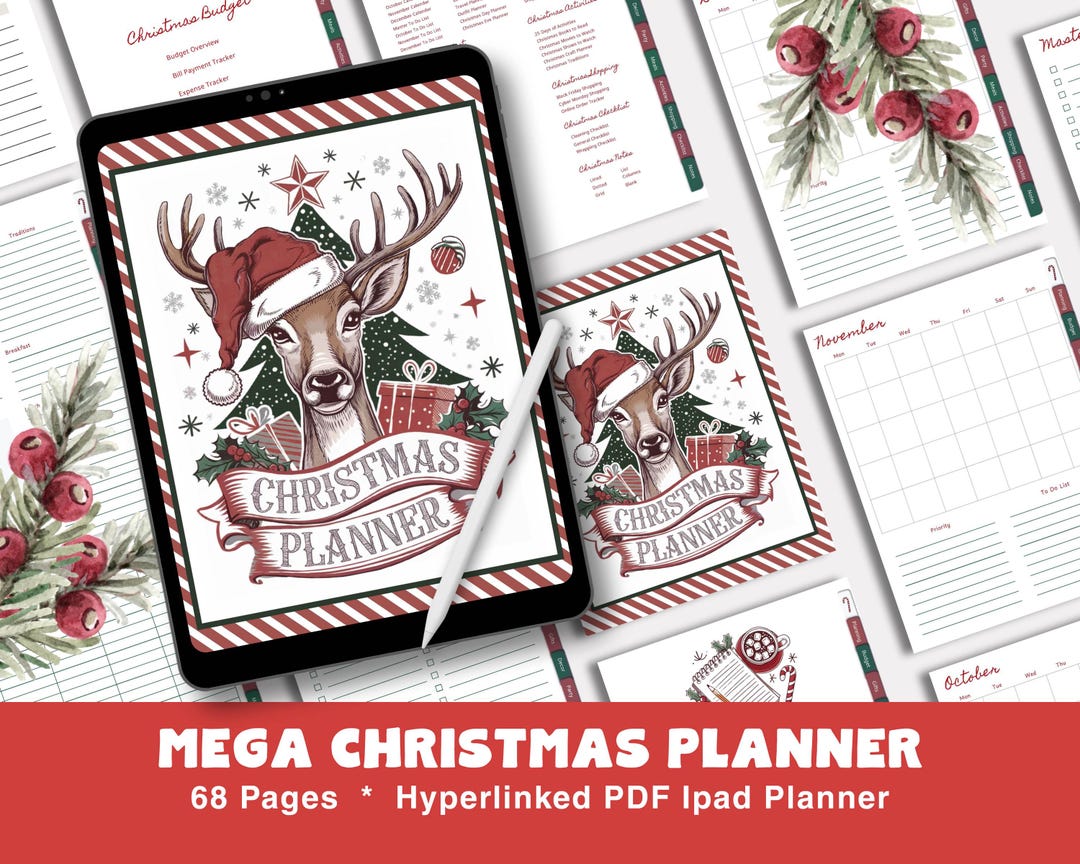 Digital Christmas Planner, Holiday Organizer, Christmas Budget Tracker ...