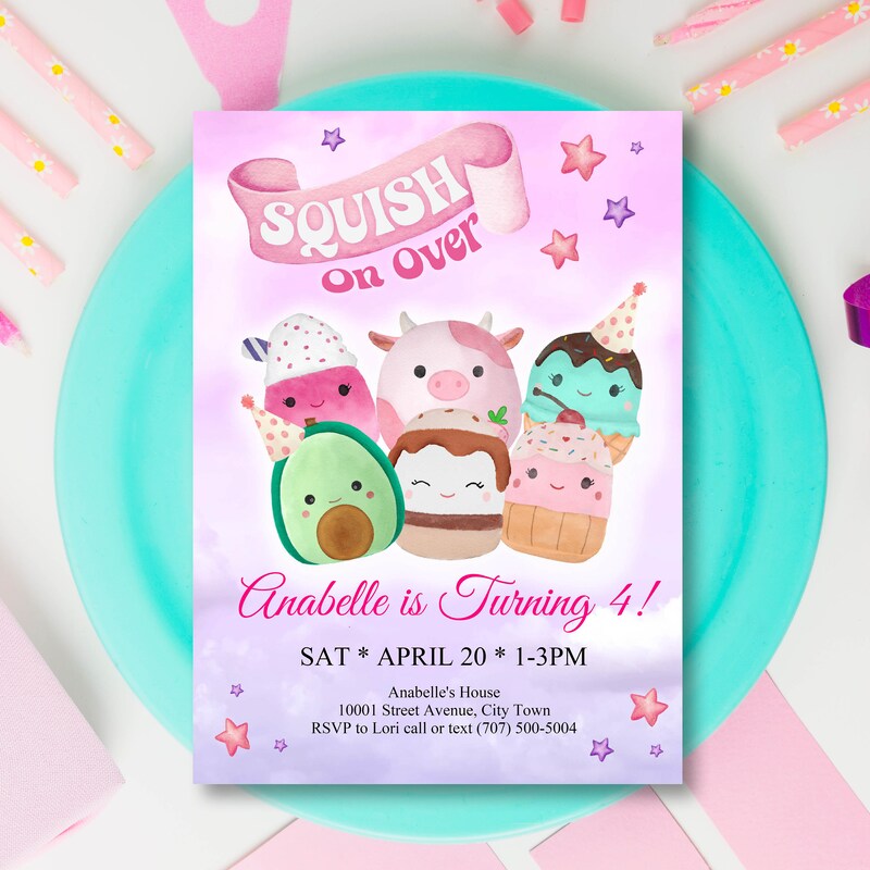 Squishy Party Invitation - Etsy