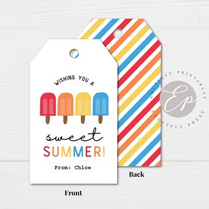 Rainbow Popsicle Tags Last Day of School Classroom End of School Year ...