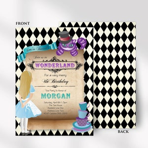 Alice in Wonderland Birthday Invitation, Onderland 1st Birthday Invite ...