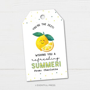 Lemon Last Day of School Favor Tags Gift Tag Student Teacher ...