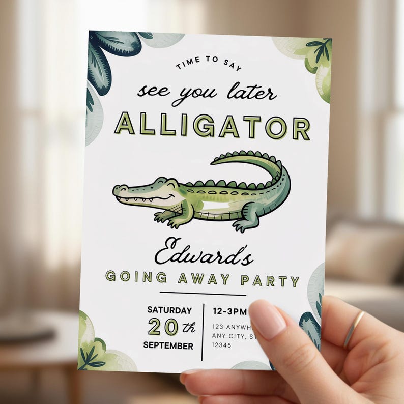 Farewell Party Coworker Invite Template: See You Later Alligator ...