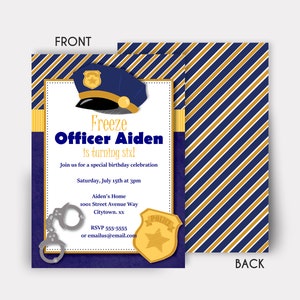 Printable Police Birthday Invitation Police Officer Freeze - Etsy